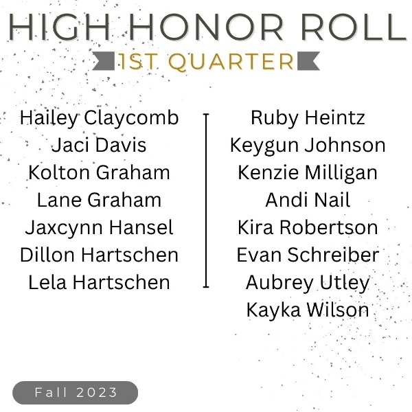 North Harrison R-III - First Quarter Honor Rolls
